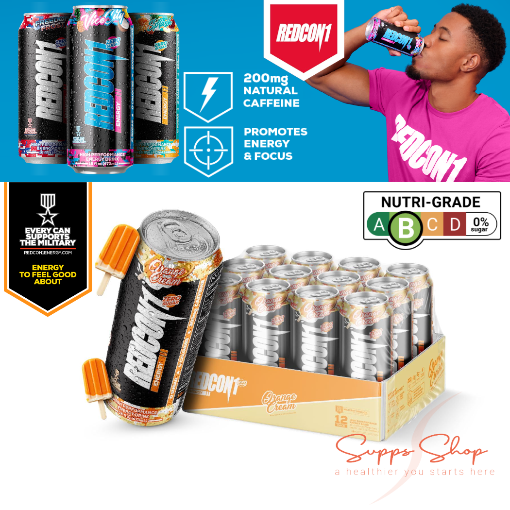 REDCON1 ENERGY High Performance Pre-Workout RTD Drink (473ml x 12 Cans ...