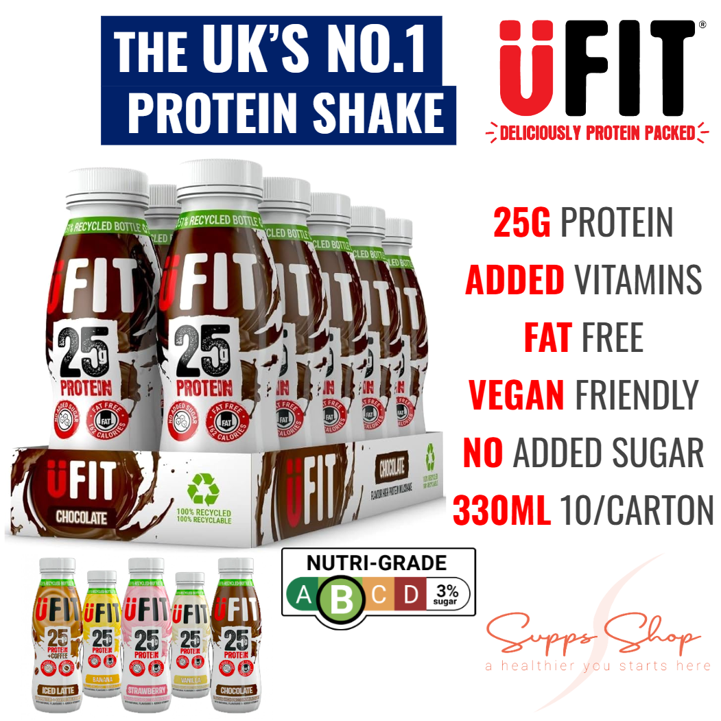 UFIT 25g High Protein Shake Drink, 10 x 330ML Carton - Promotes a Lean ...