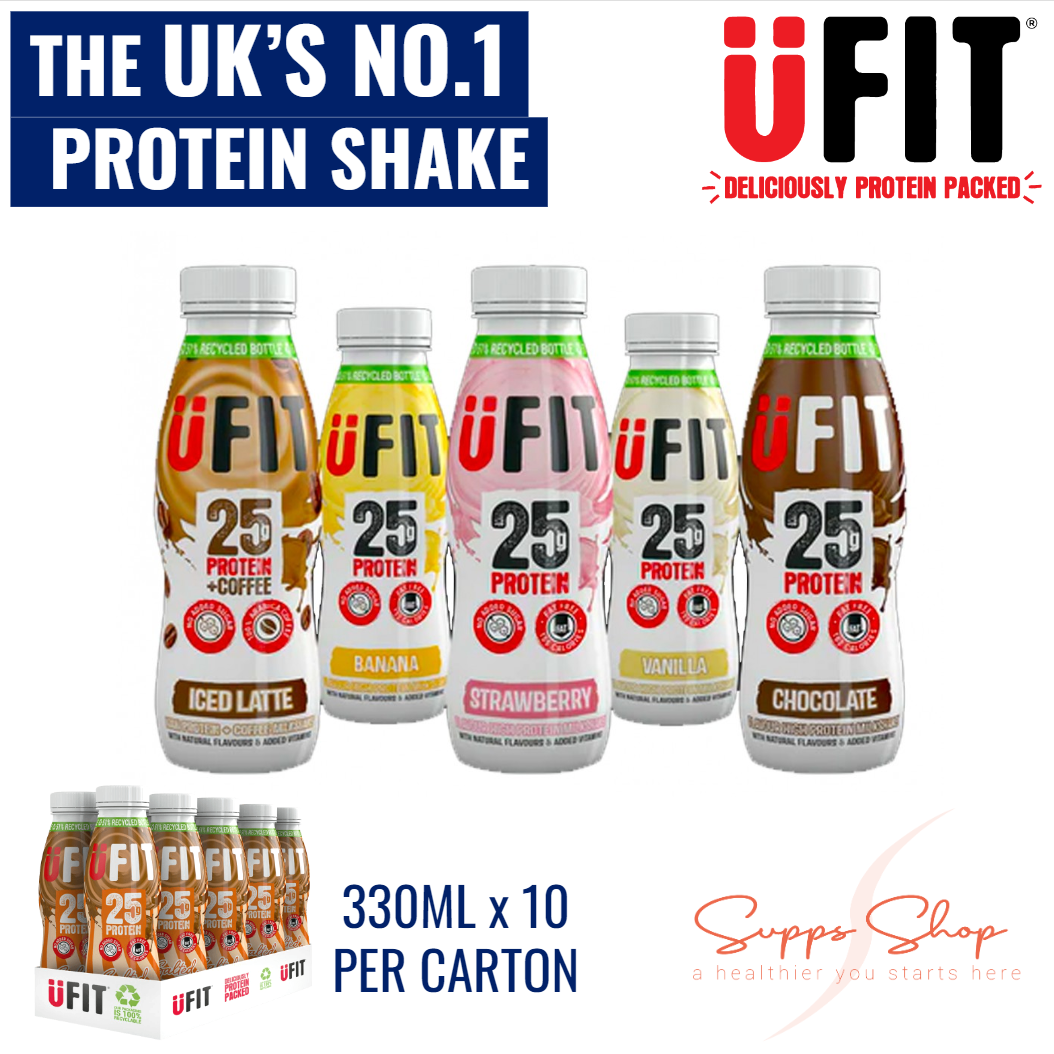 UFIT 25g High Protein Shake Drink, 10 x 330ML Carton - Promotes a Lean ...